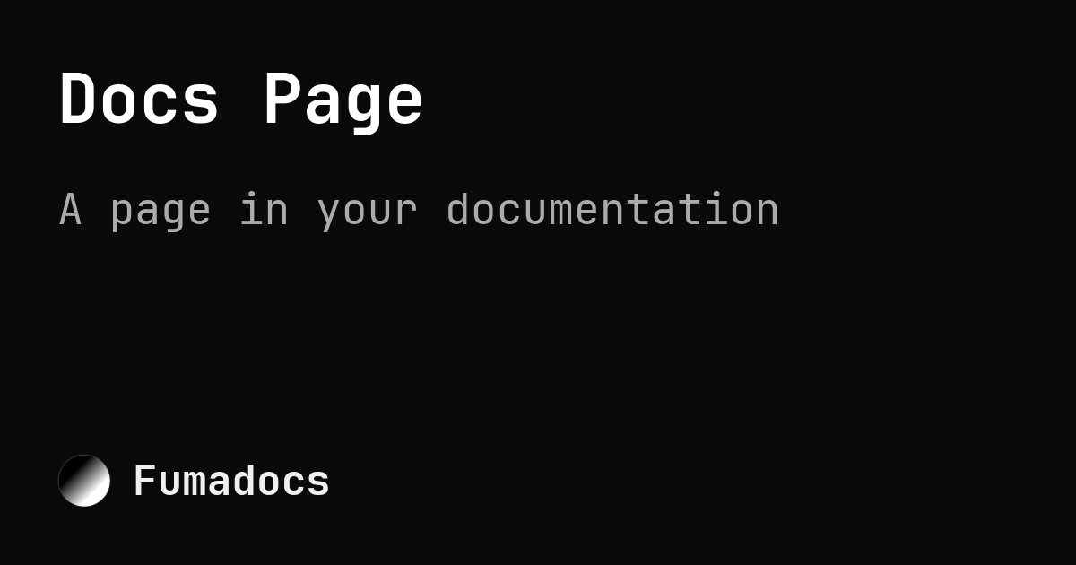 Docs Page | Fumadocs