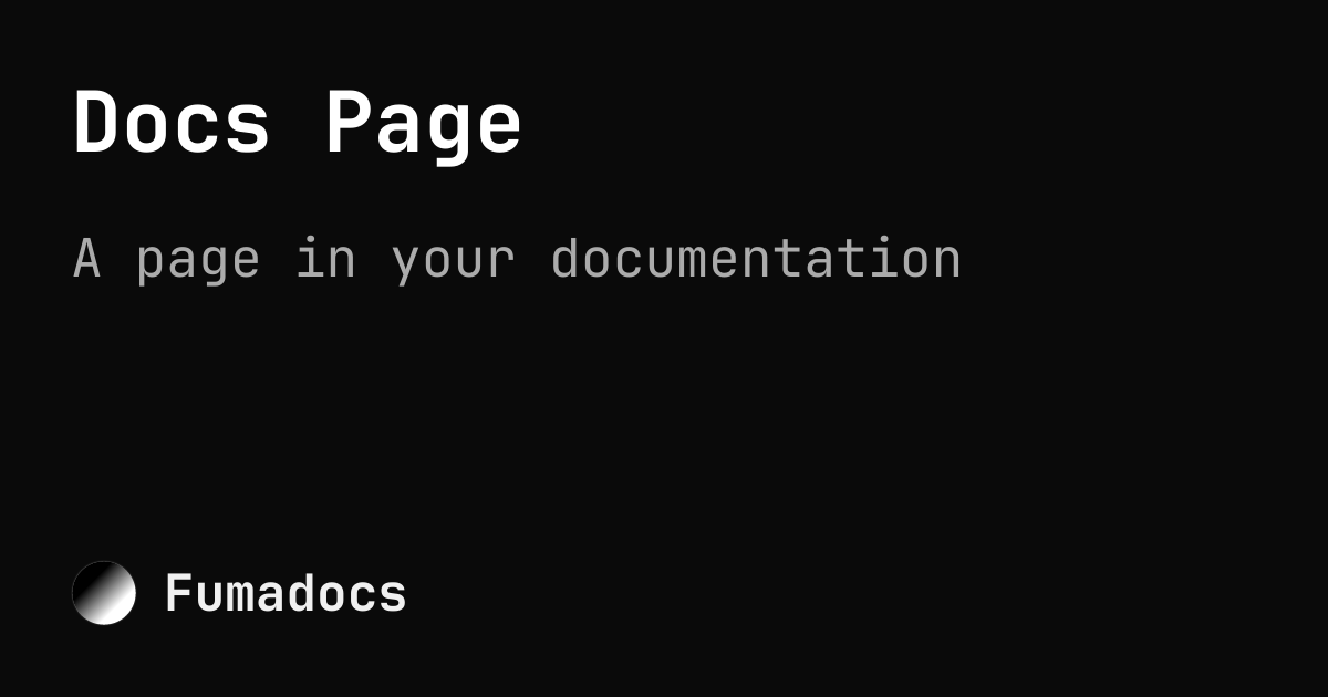 Docs Page | Fumadocs
