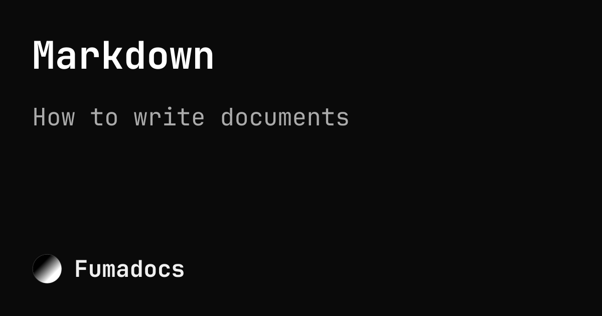 Markdown | Fumadocs