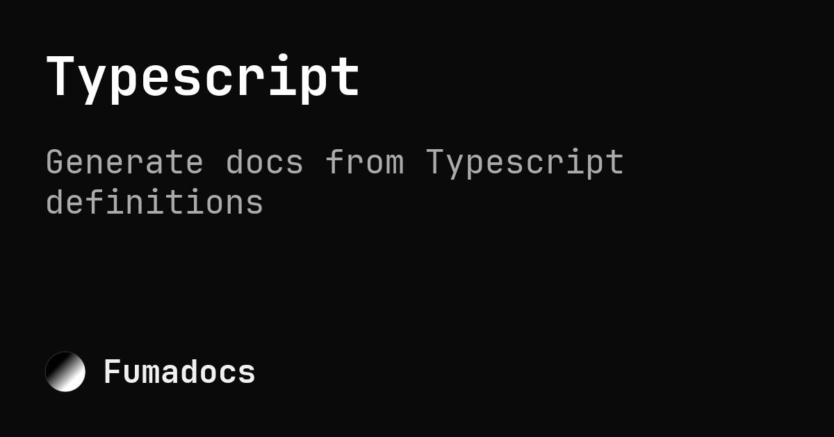 Typescript | Fumadocs